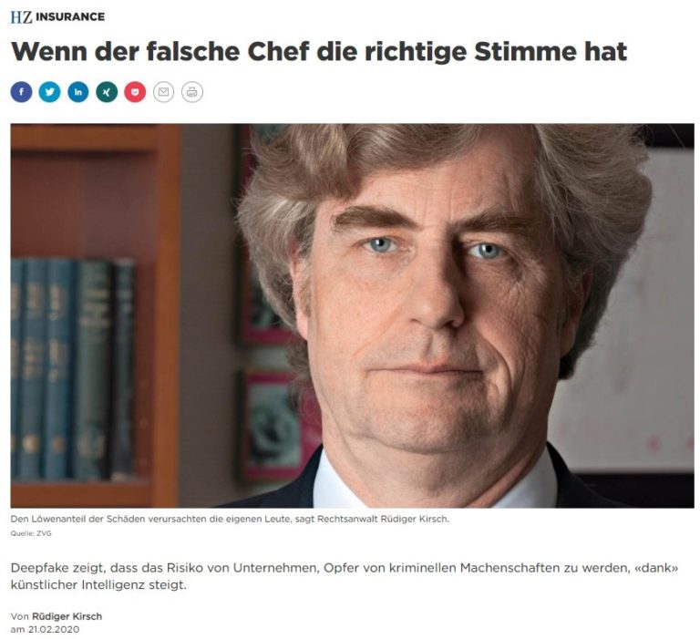 Rüdiger Kirschs Artikel in der Handelszeitung | Haefeli & Schroeder